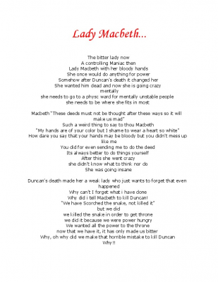 Lady Macbeth poem — Science Leadership Academy @ Center City